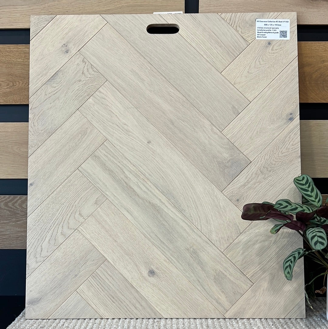 Herringbone Parquetry Engineered, P1102, Shell Oak — Elite Wooden Floors